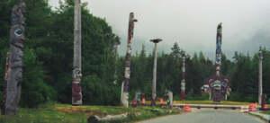 Saxman Alaska has 29 standing totem poles, most in the world